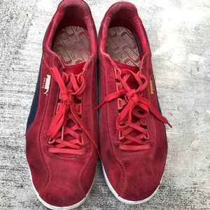 Puma | Shoes | Puma Suede Red Sneakers Athletic Shoes Sz 2 | Poshmark